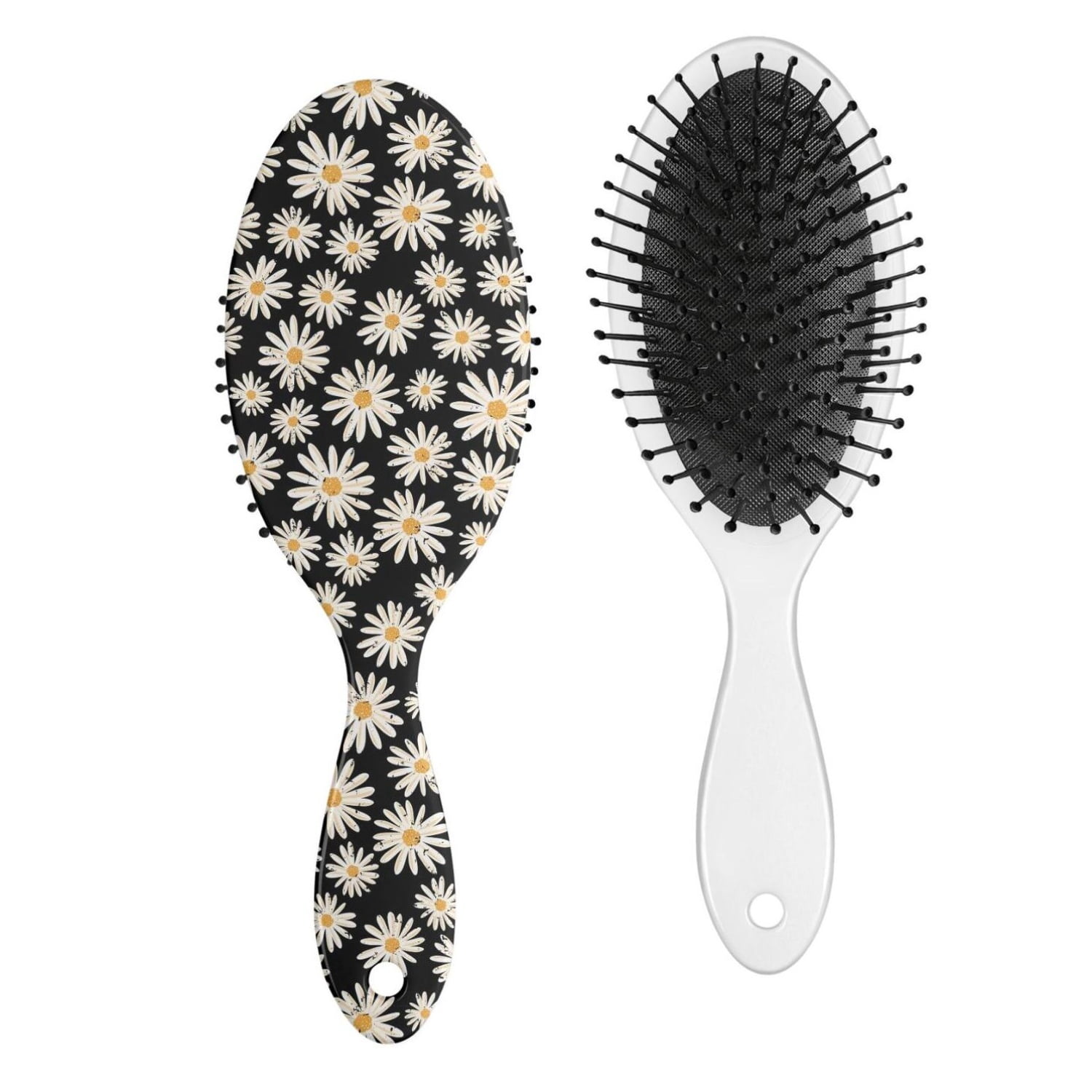 Rustic Daisy and Wildflowers Hair Brush, Bohemian Style Paddle Brush ...