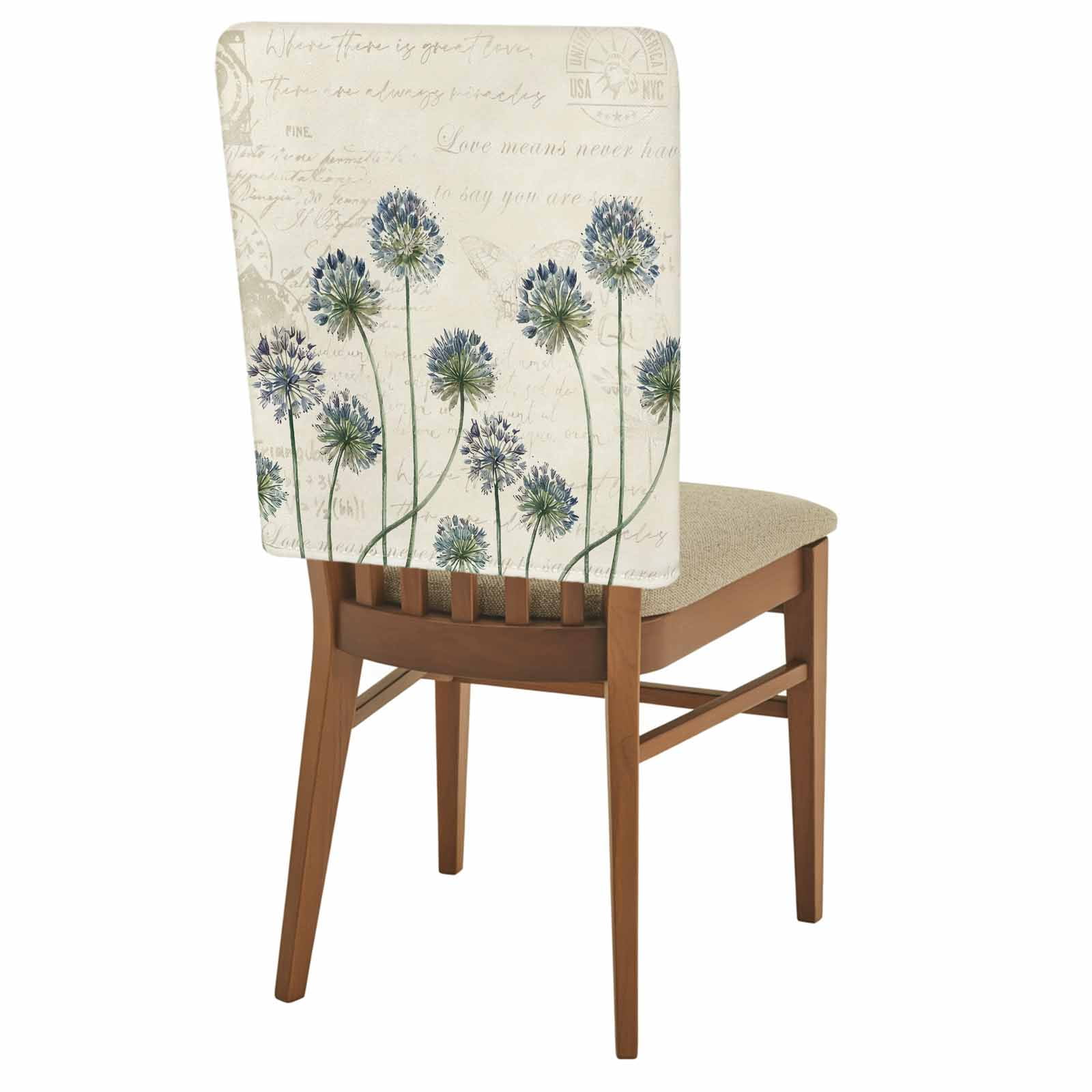 Rustic Dandelion Chair Back Covers Set of 6, Farmhouse Flower Vintage ...