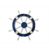 Rustic Dark Blue Ship Wheel 18 in. Decorative Accent - Walmart.com