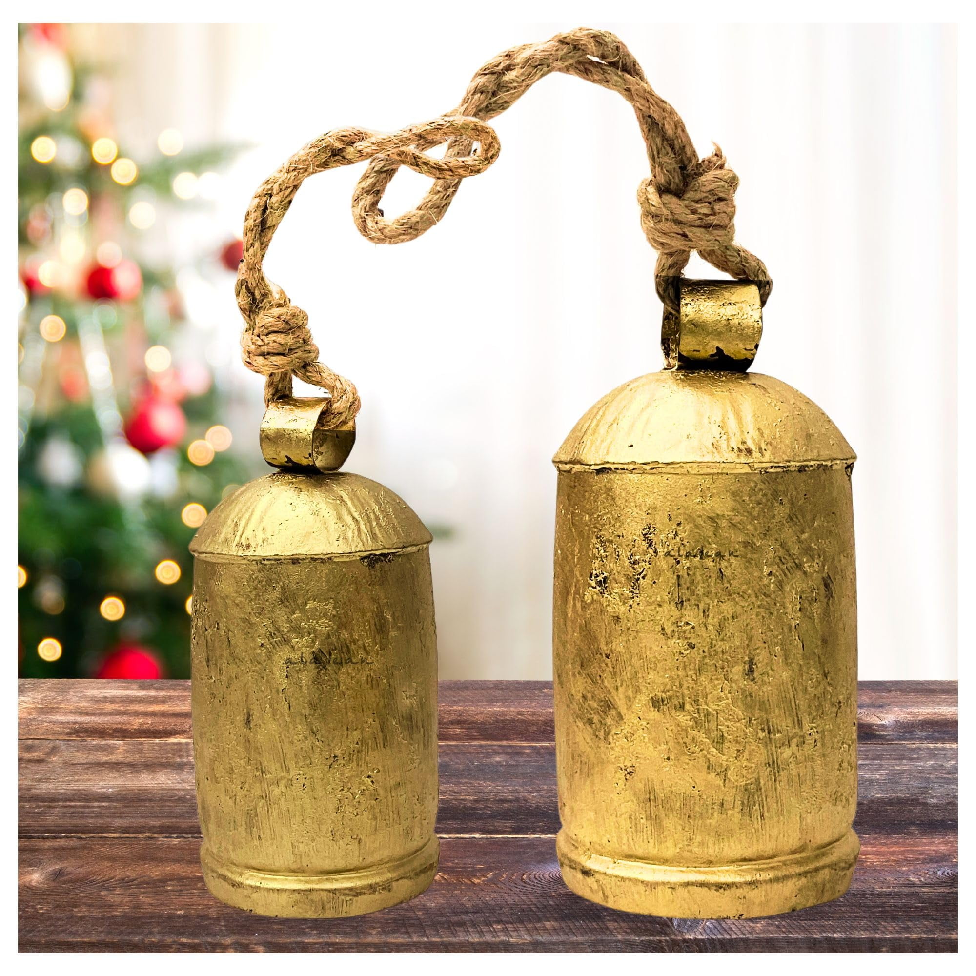 Rustic Decorative Bells Set of 2 - Giant Harmony Cow Bells | Handmade ...