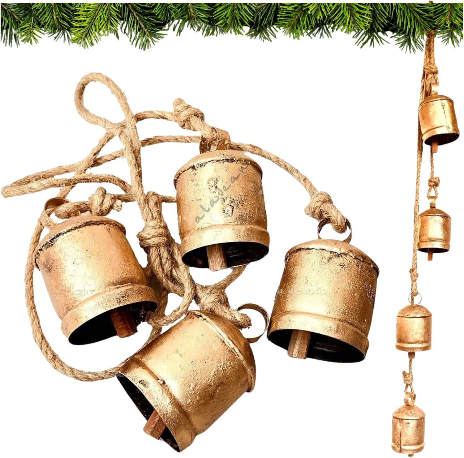 Rustic Decorative Cow Bells 4-Bell Cluster Christmas Bell Shabby Chic ...