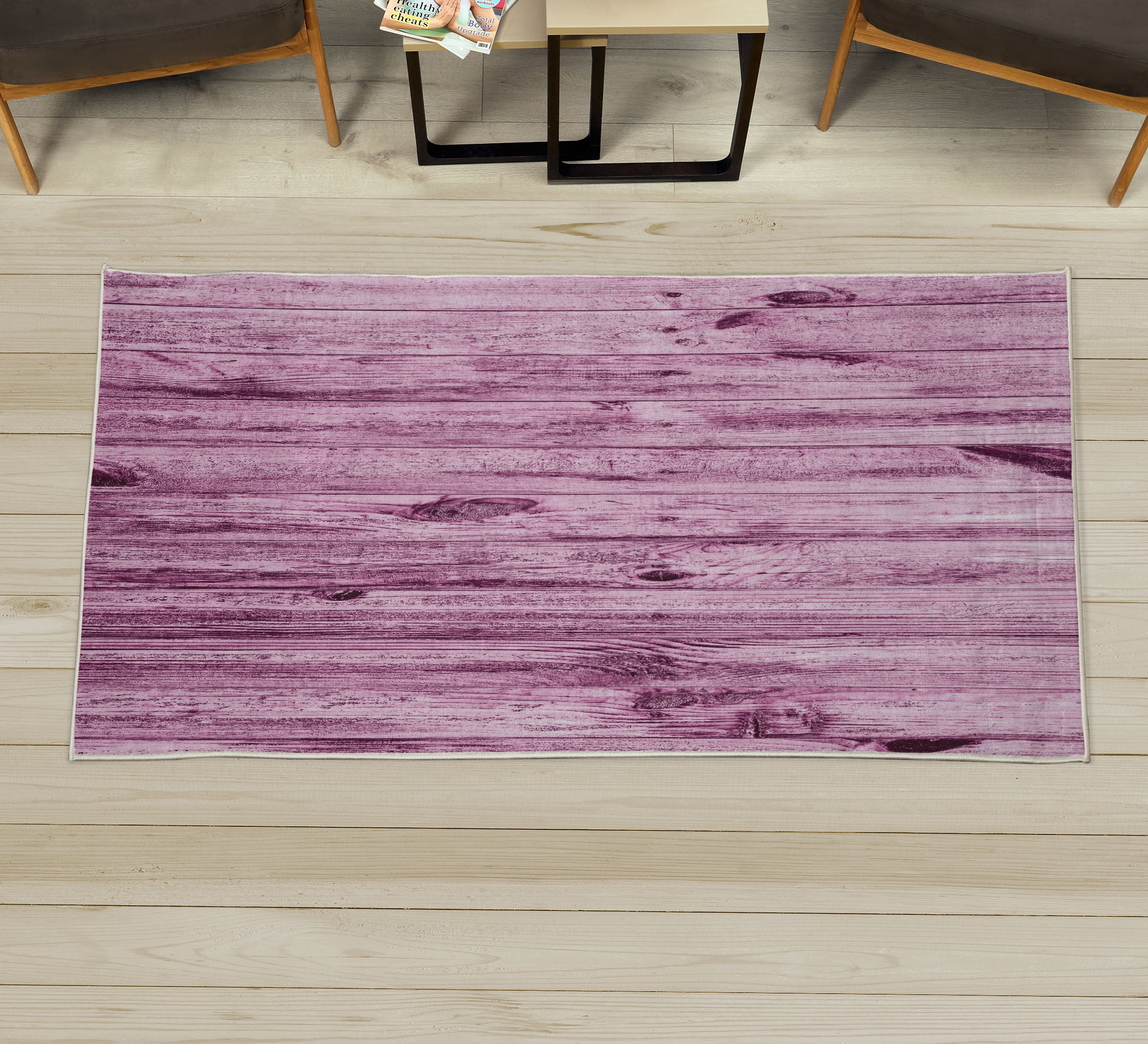 Rustic Decorative Rug, Wall Wooden Texture Background and Antique Timber Furniture Print ...