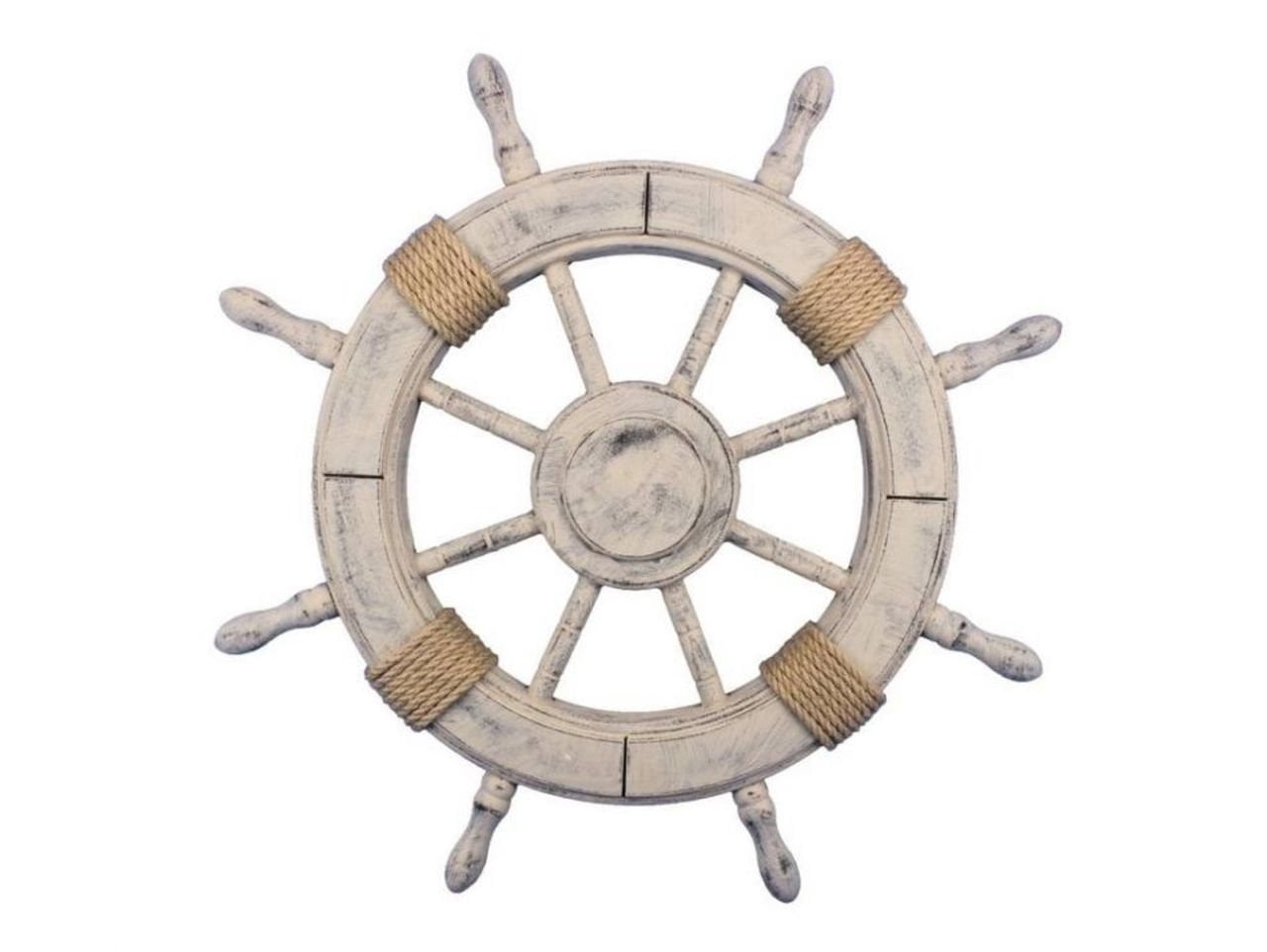 Handcrafted Nautical Decor Rustic Decorative Ship Wheel 24" - Wooden ...