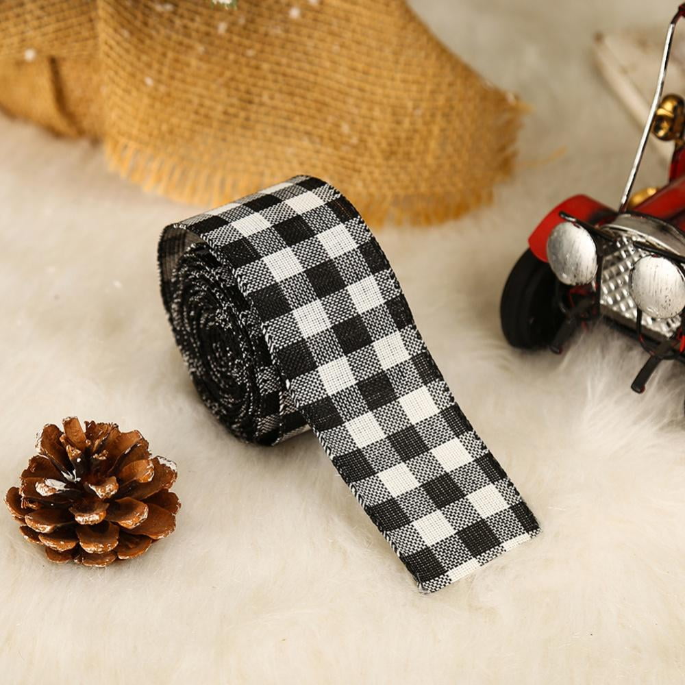 Rustic Decorative Wired Craft Ribbons Red Black White Buffalo Check ...