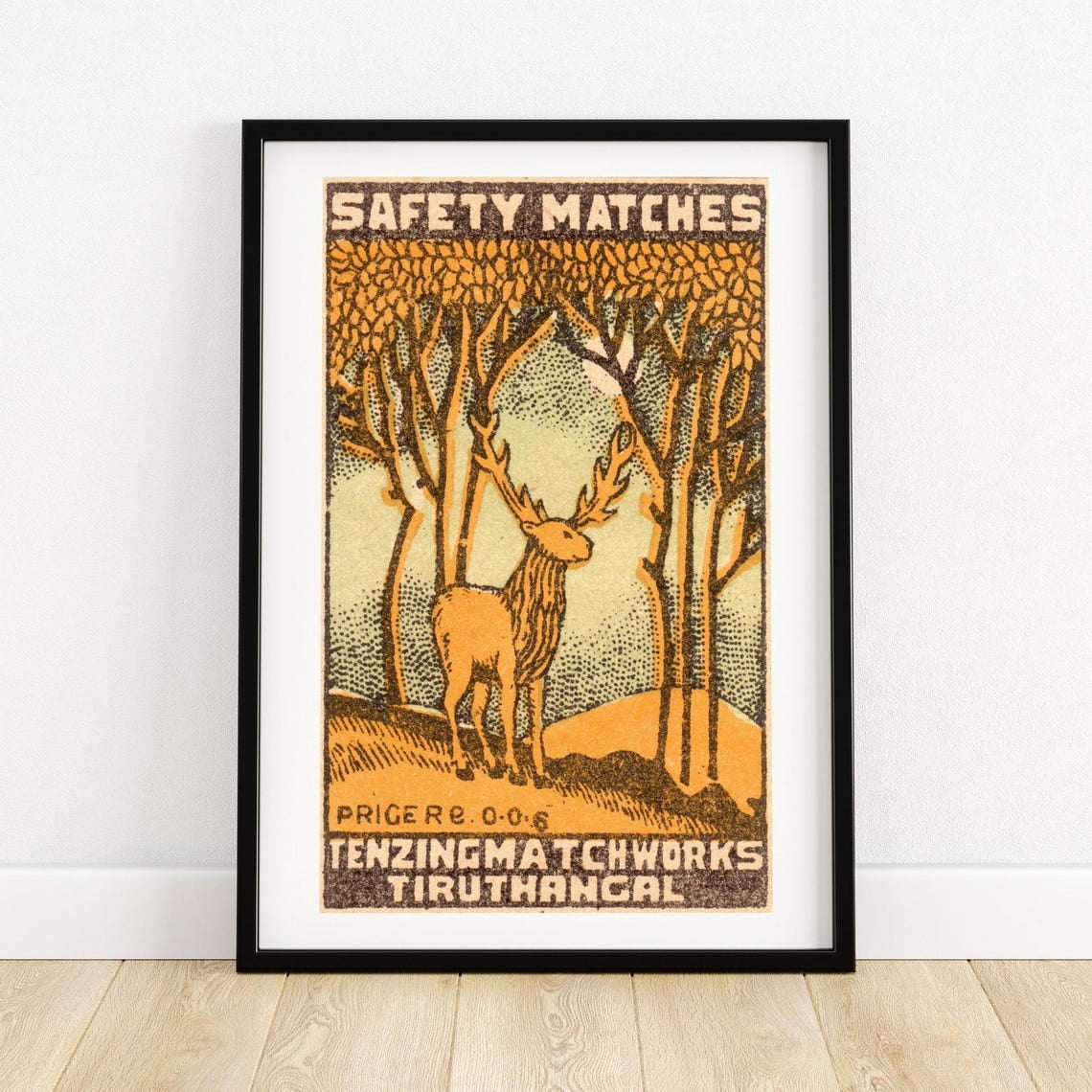 Rustic Deer Matchbox Art Woodland Scene Collectible Vintage Safety ...