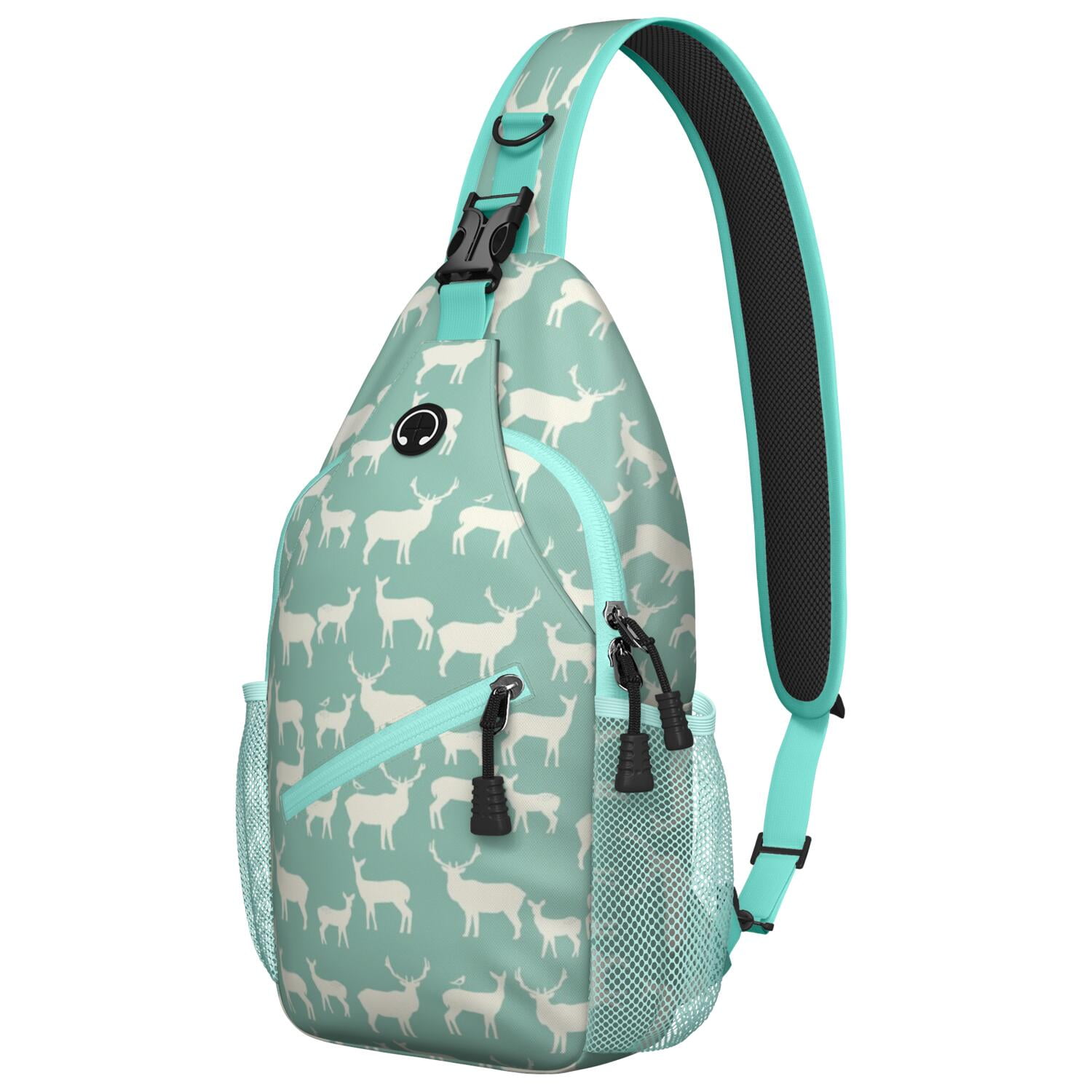 Rustic Deer Print Sling Backpack, Vintage Woodland Buck and Forest ...