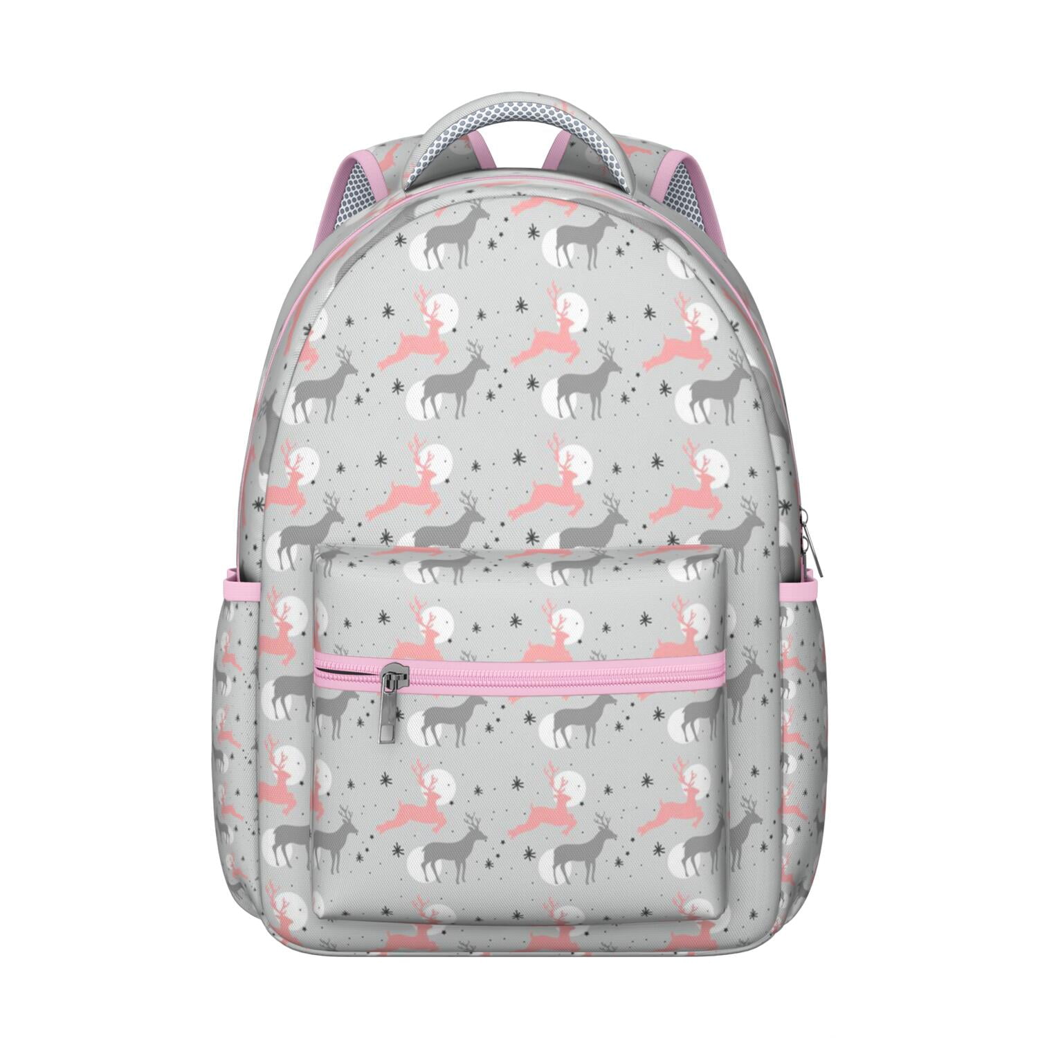 Rustic Deer Print Student School Backpack for Student Hunting Forest ...