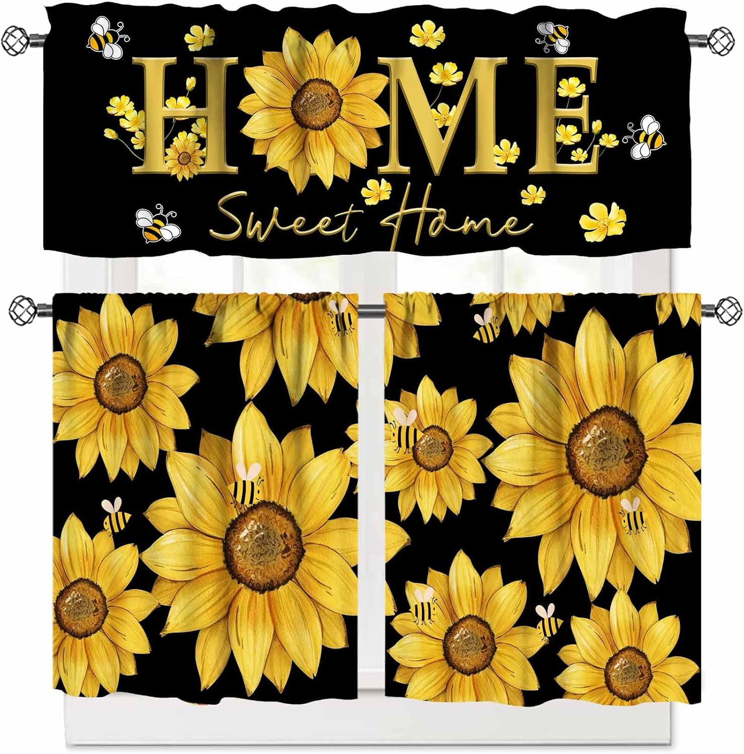 Rustic Deer Valance Curtains for Kitchen,Farmhouse Hunting Elk Country ...