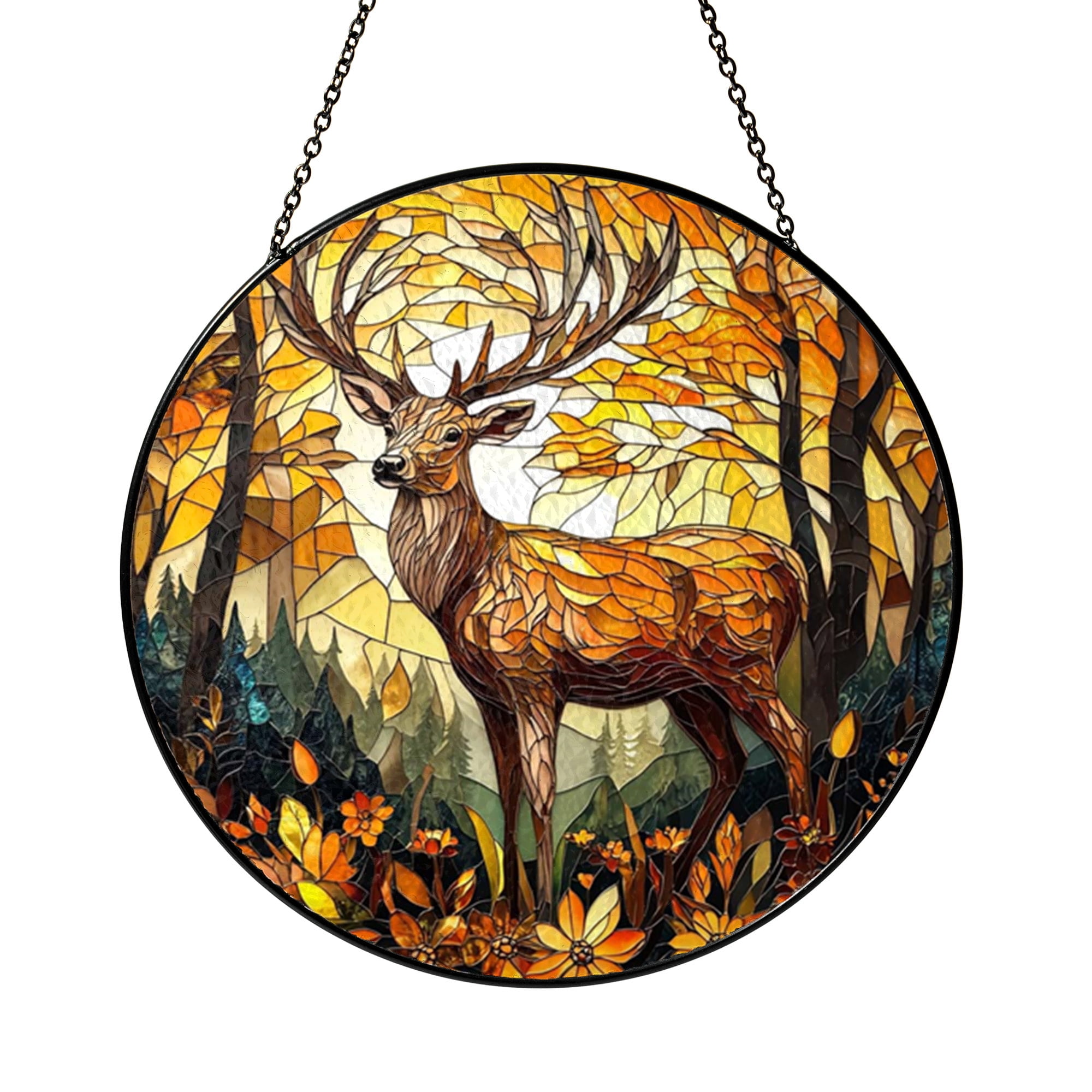 Rustic Deer Window Hanging – Stained Glass Style Home Decor - Walmart.com