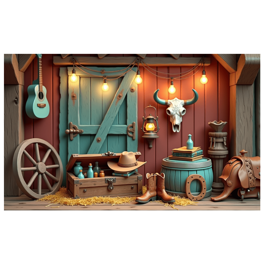 Rustic Design Cowboy Banner Western Theme Decoration Vintage Wooden ...