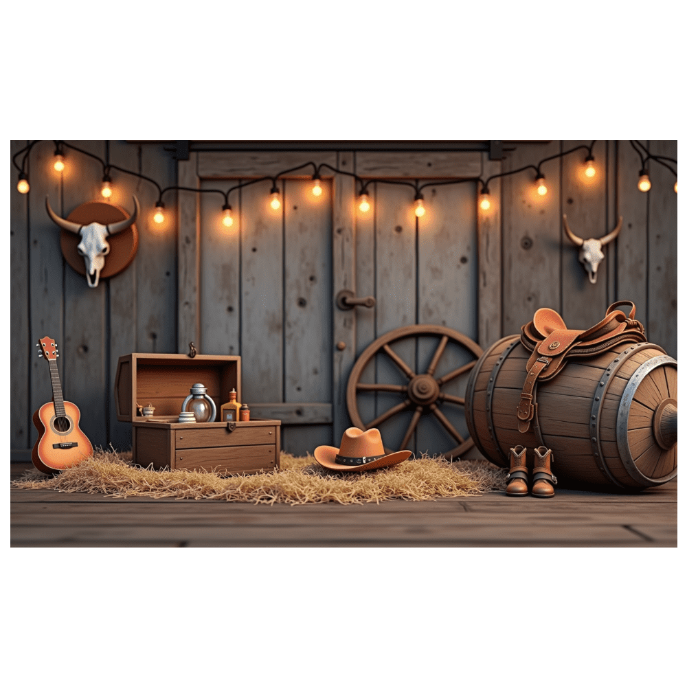 Rustic Design Cowboy Banner Western Theme Decoration Vintage Wooden ...