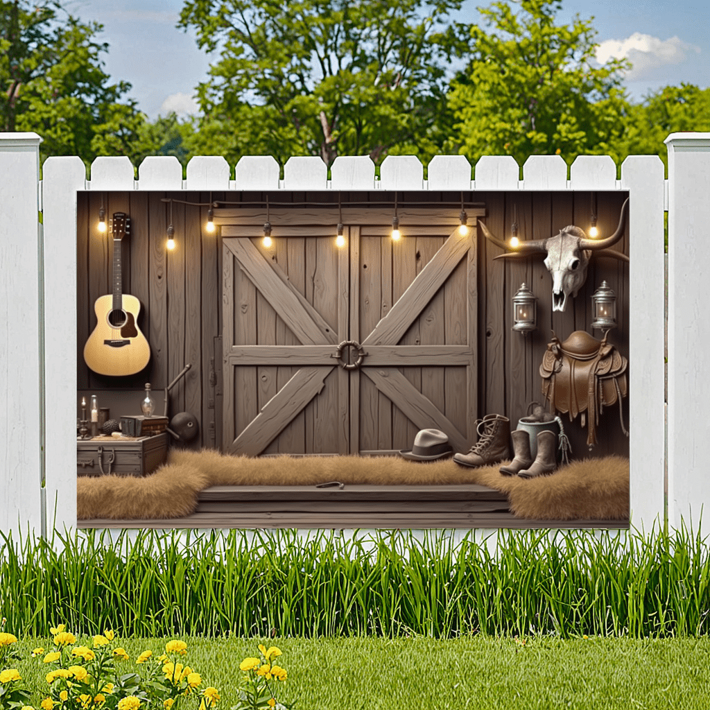 Rustic Design Cowboy Banner Western Theme Decoration Vintage Wooden ...