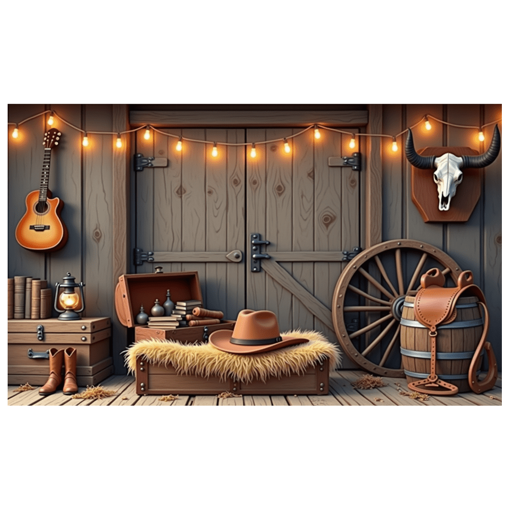 Rustic Design Cowboy Banner Western Theme Decoration Vintage Wooden ...