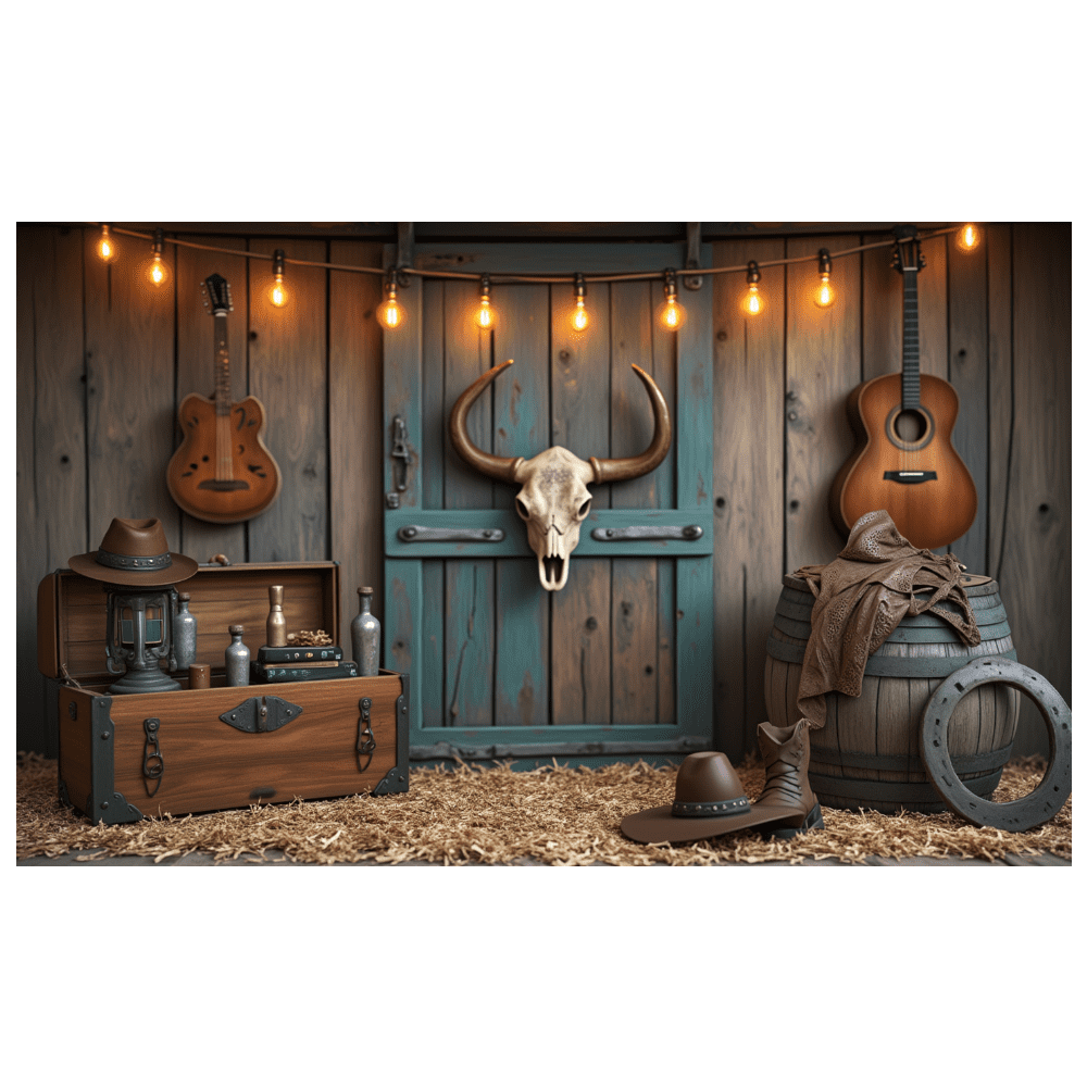 Rustic Design Cowboy Banner Western Theme Decoration Vintage Wooden ...