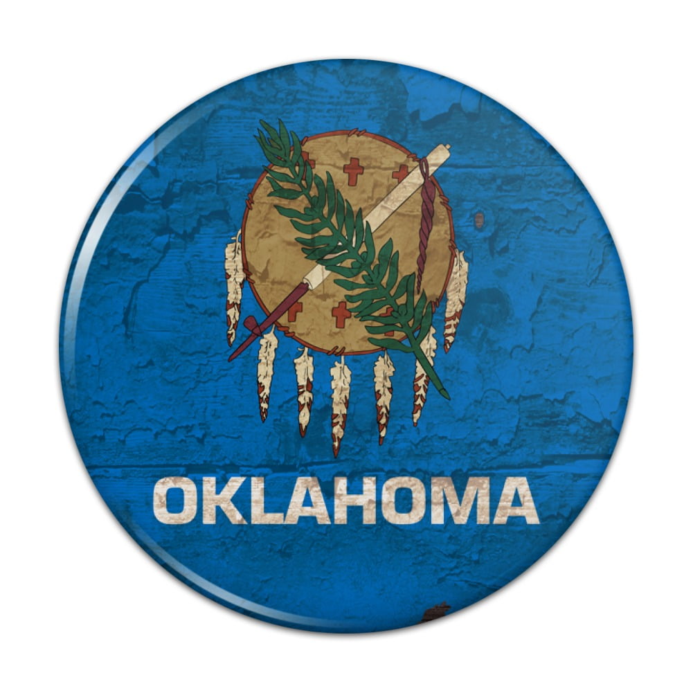 Rustic Distressed Oklahoma State Flag Pinback Button Pin - Walmart.com