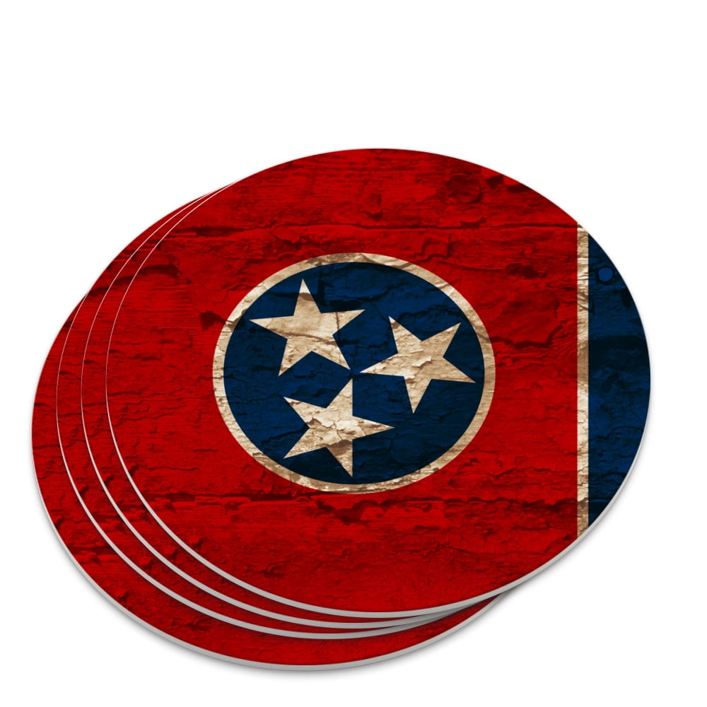 Rustic Distressed Tennessee State Flag Novelty Coaster Set - Walmart.com