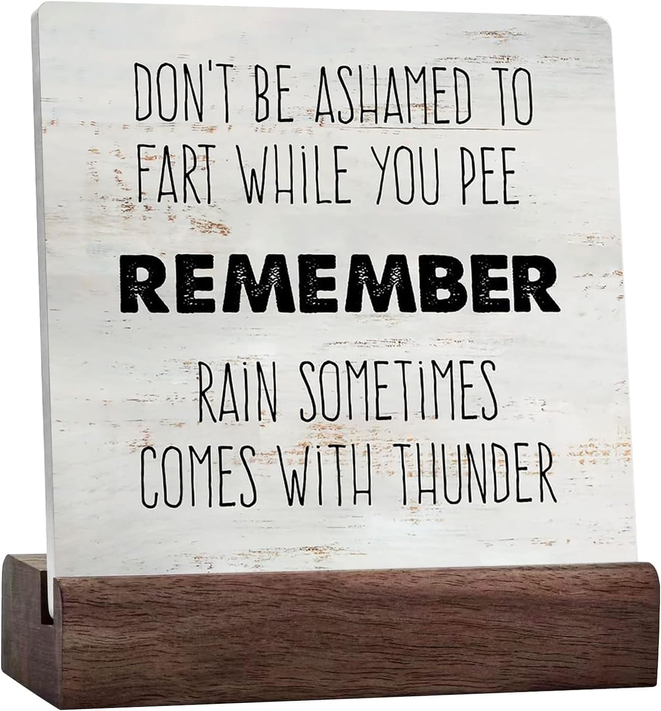 Rustic Don't be Ashamed Funny Bathroom Ceramic Table Sign Humor Toilet ...