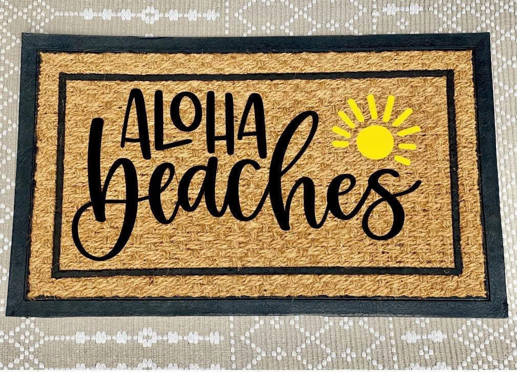 Rustic Doormat Outdoor Entrance Aloha Beaches Sunshine Doormat ...