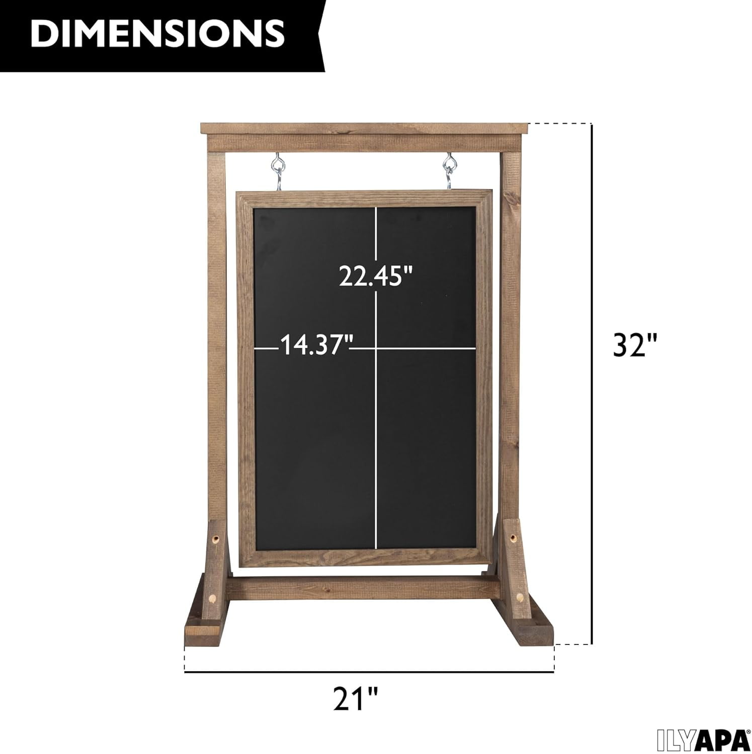 Rustic Double Sided Swinging Chalkboard Sidewalk Sign - Barnwood ...