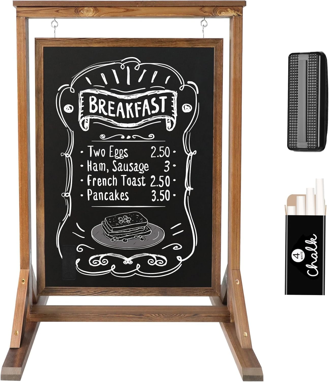 Rustic Double Sided a Frame Chalkboard Signs - Magnetic, Freestanding ...
