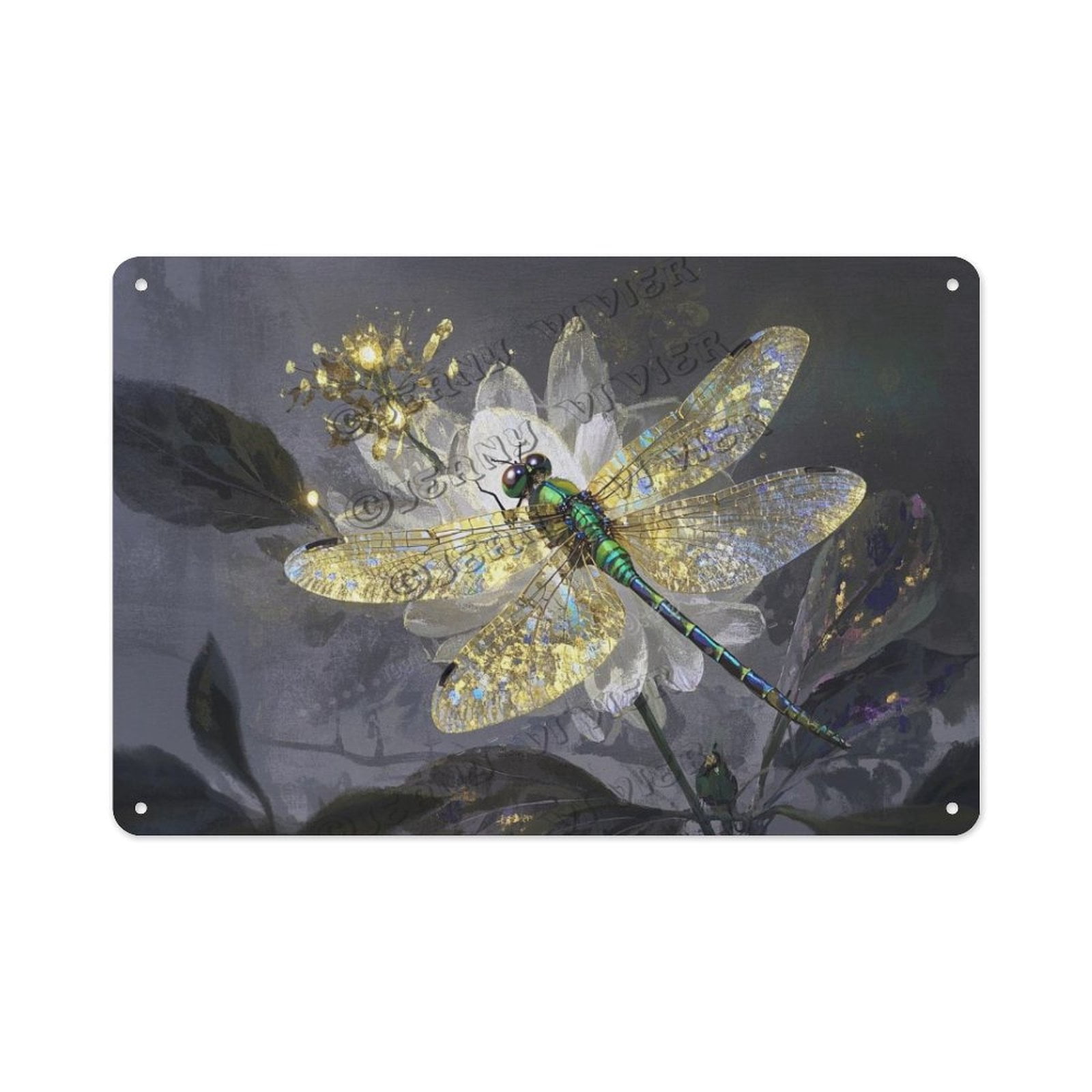 Rustic Dragonfly Metal Sign – 8x12 Inch Vintage Tin Art for Garden ...