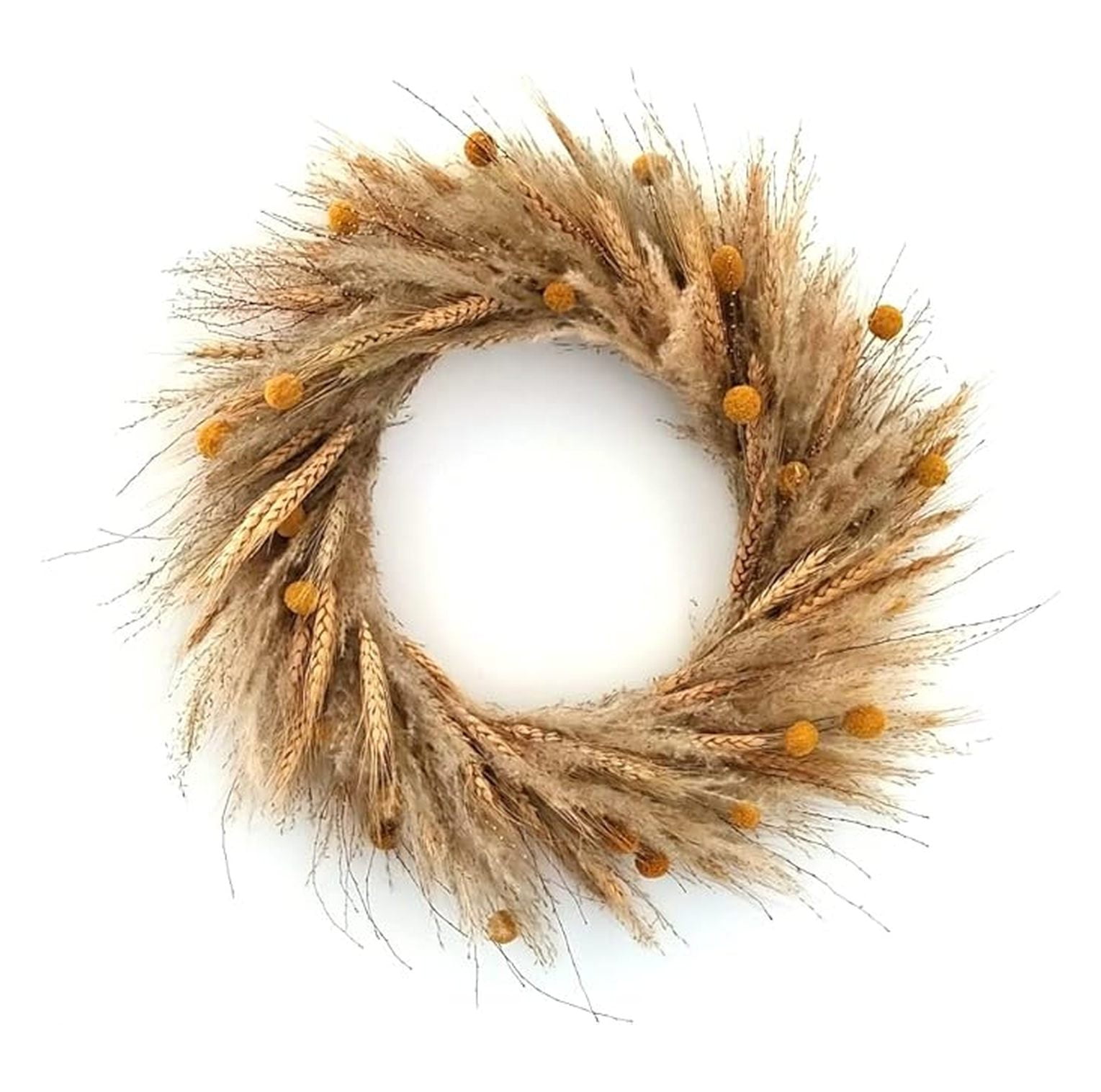 Rustic Dried Nature Flower Big Wreath 17’’, Wall Hanging Decoration ...