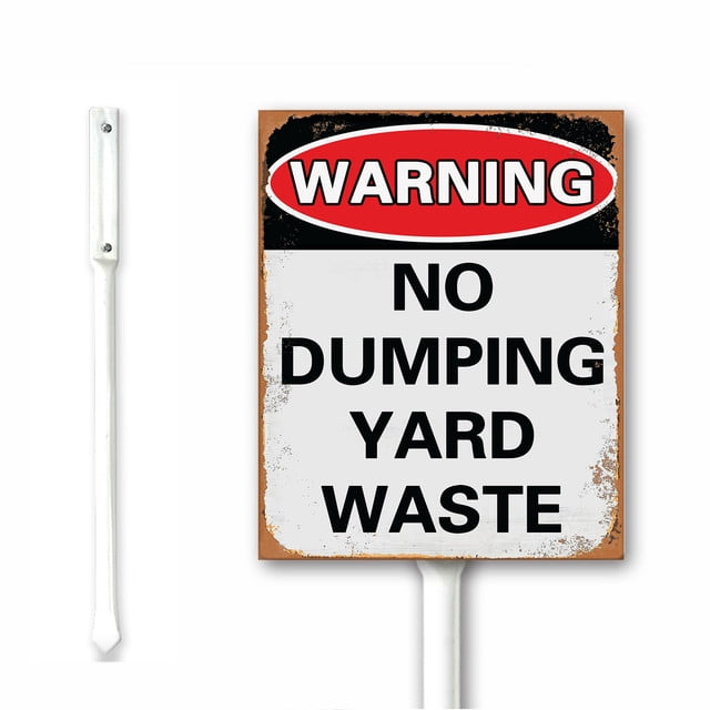 Rustic No Dumping Yard Sign, No Dumping Sign with Stake, No Dumping ...