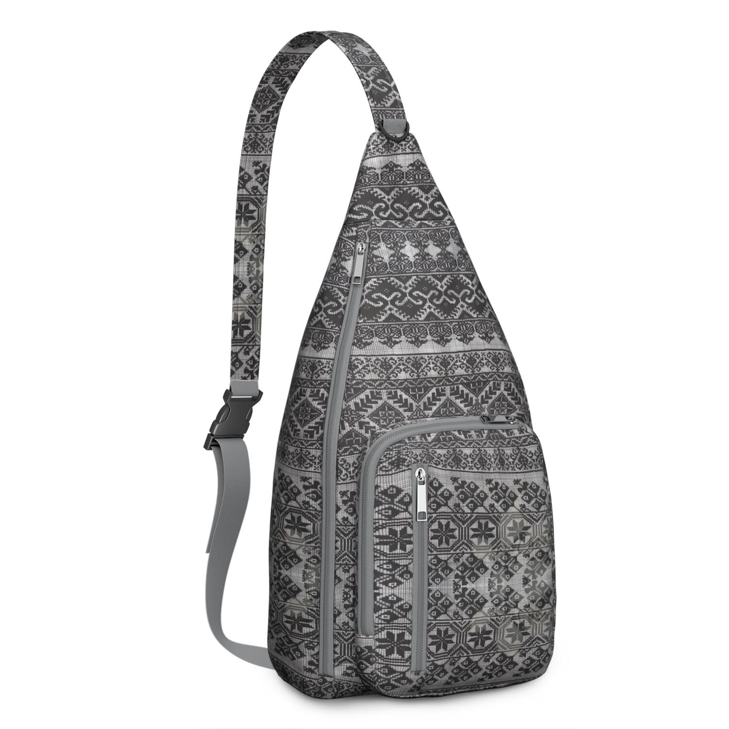 Rustic Earthy Sling Backpack – Hiking Shoulder Bag, Multi-Pocket ...