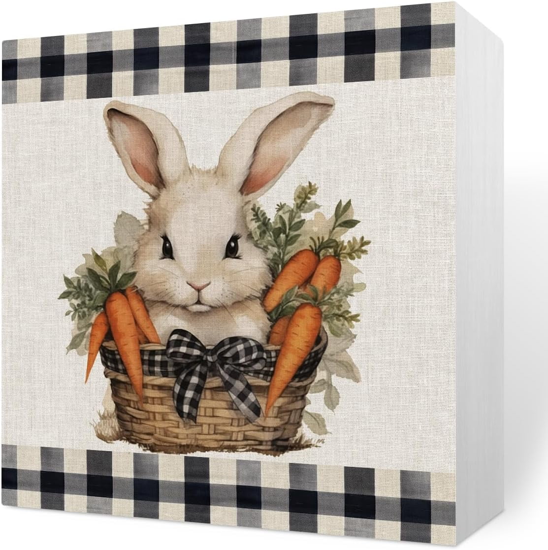 Rustic Easter Decorations Farmhouse Spring Buffalo Plaid Bunny Home ...