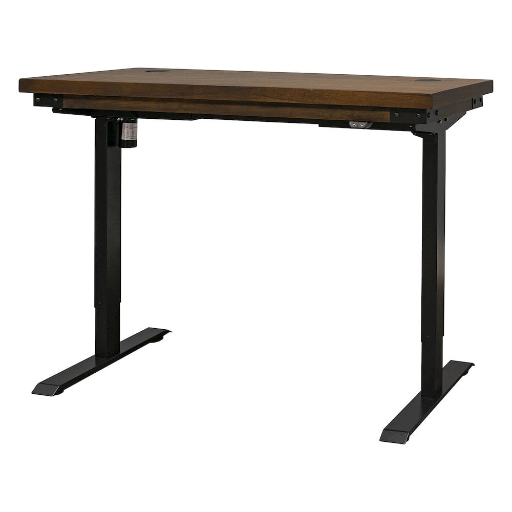 Rustic Electric Sit/Stand Desk Height Adjustable Wood Table Brown ...