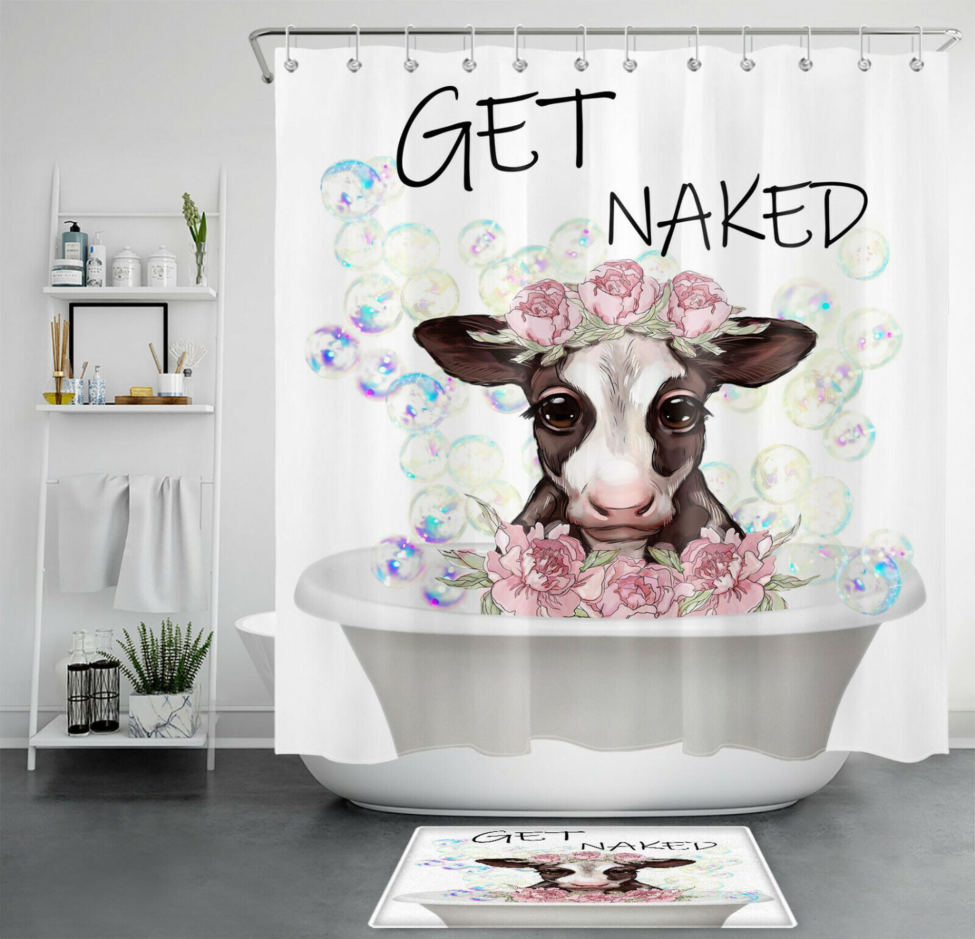 Rustic Elegance: Cow Print Shower Curtain for a Country Chic Bathroom ...
