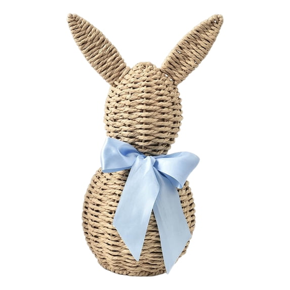Rustic Elegance for Your Table: Rattan Effect Resin Bunny Figurines ...