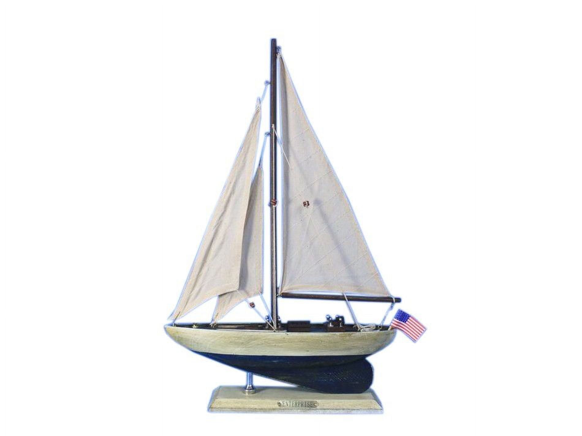 Rustic Enterprise 16" - Vintage Model Sail Boat - Decorative Wooden ...