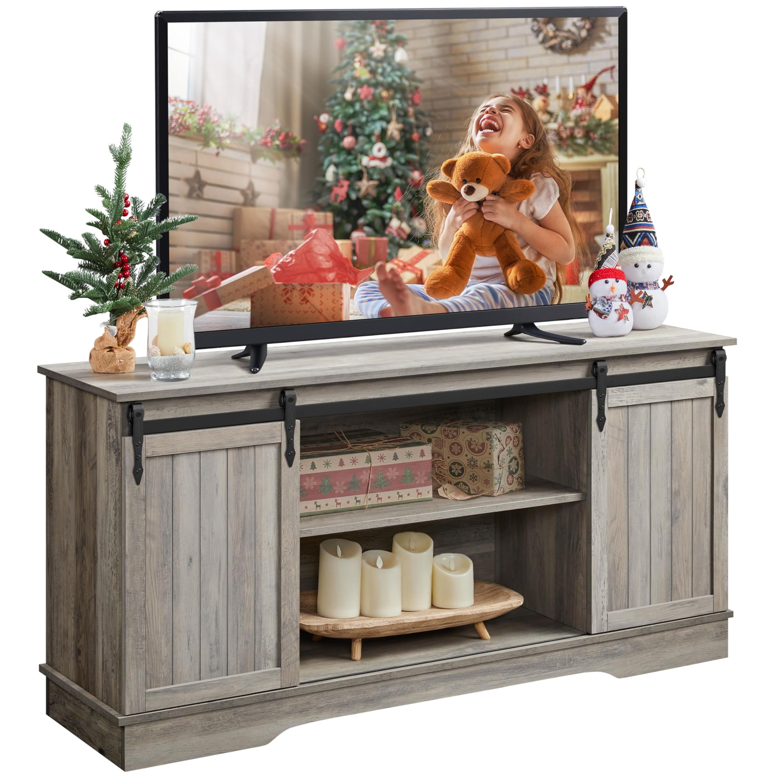 Rustic Entertainment Center for 65 Inch TV, Farmhouse TV Stand with ...