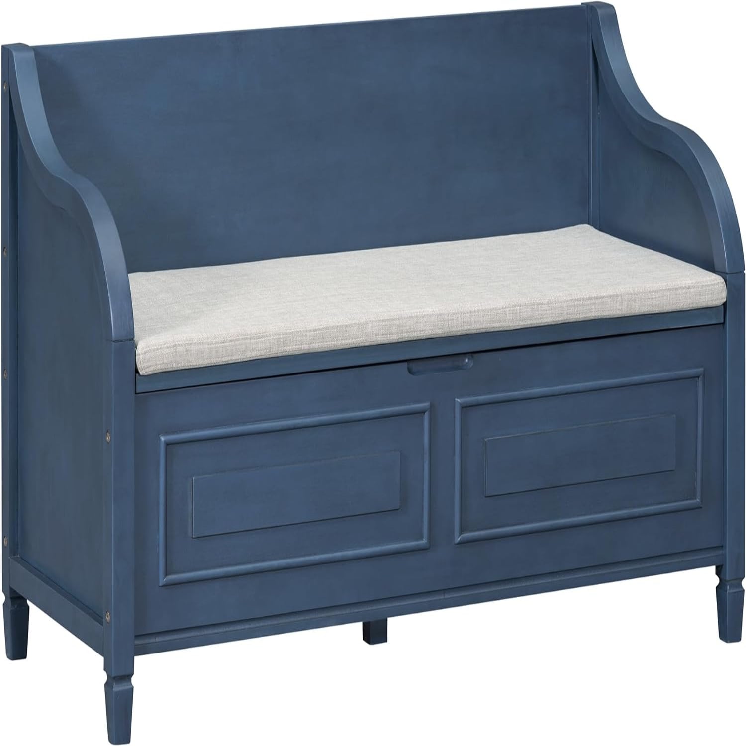 Rustic Entry Bench with Hidden Compartments and Removable Cushion ...