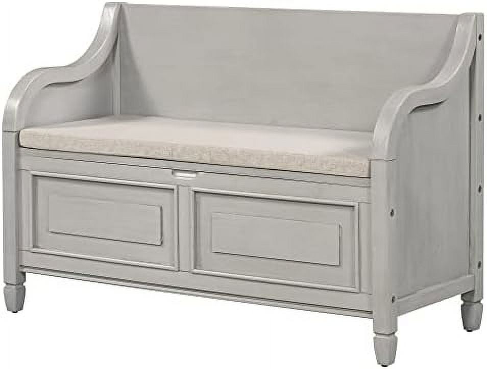 Rustic Entry Bench with Hidden Compartments and Removable Cushion ...