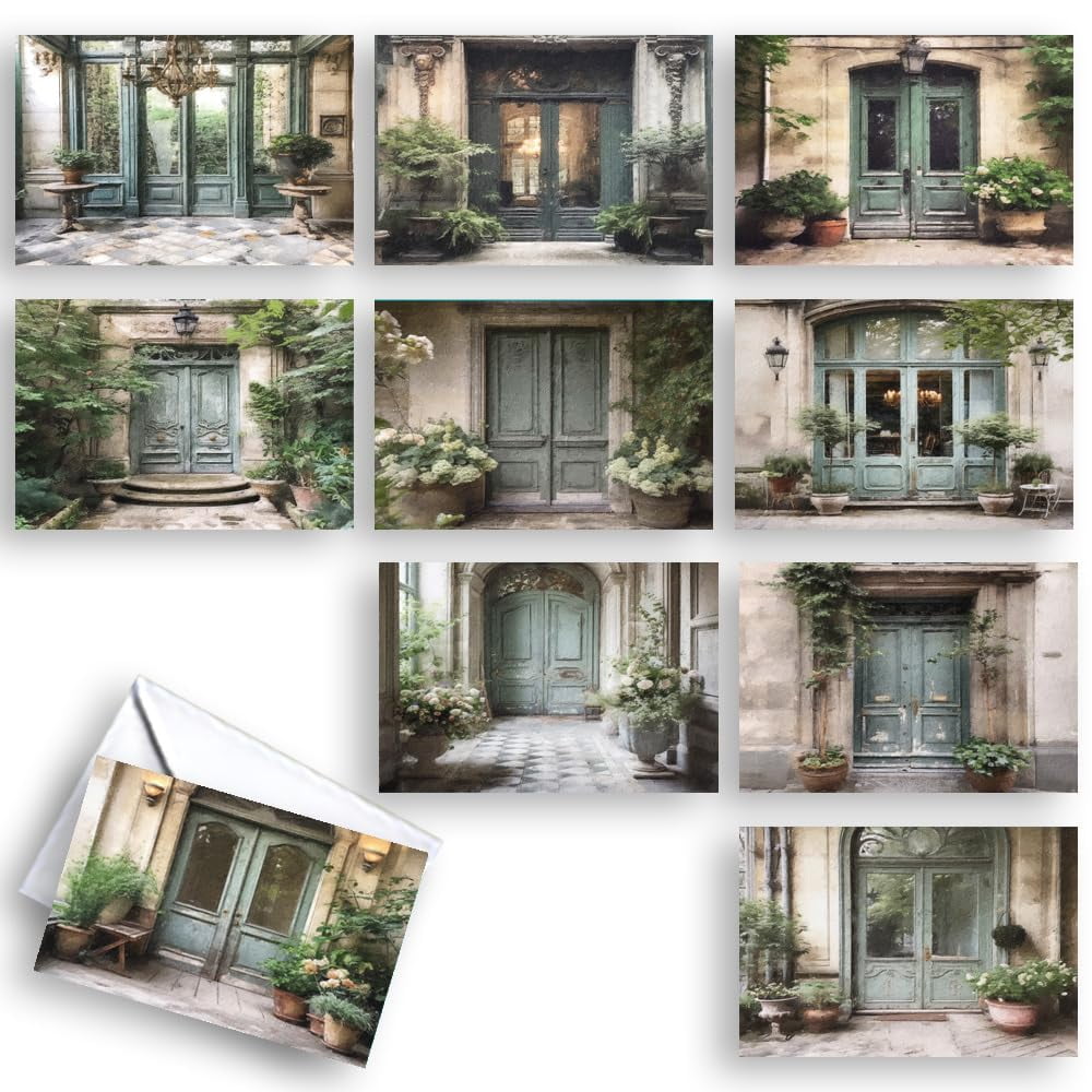 Rustic Entryway Doors All-Occasion Blank Note Greeting Cards | 20 Pack ...