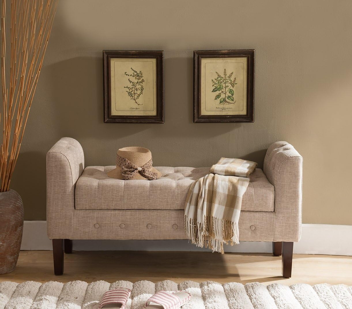 Rustic Entryway Table with Large Storage Space, Farmhouse Feel Console ...