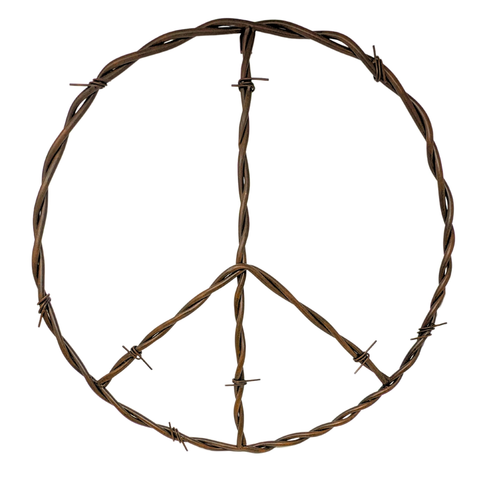 Rustic Entwined Iron Peace Sign Copper-Finish – Large Hippie Metal Wall ...