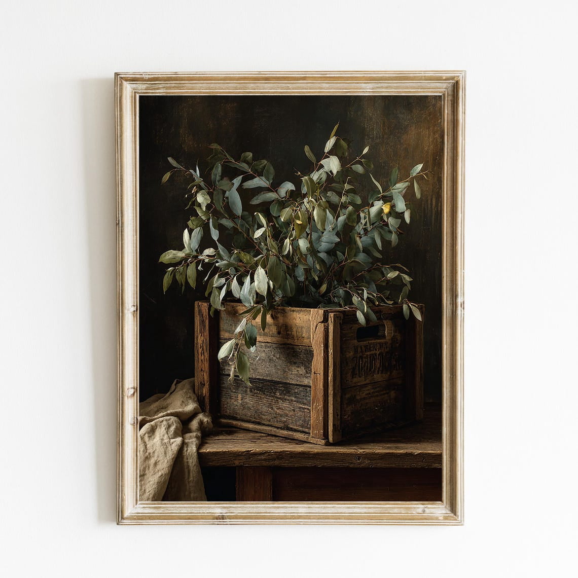 Rustic Eucalyptus Print Poster Dark Rustic Wall Art Poster Warm English ...