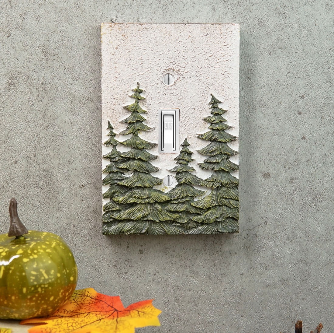 Rustic Evergreen Pine Trees Forest Wall Cover Plate 2-Pack Single ...