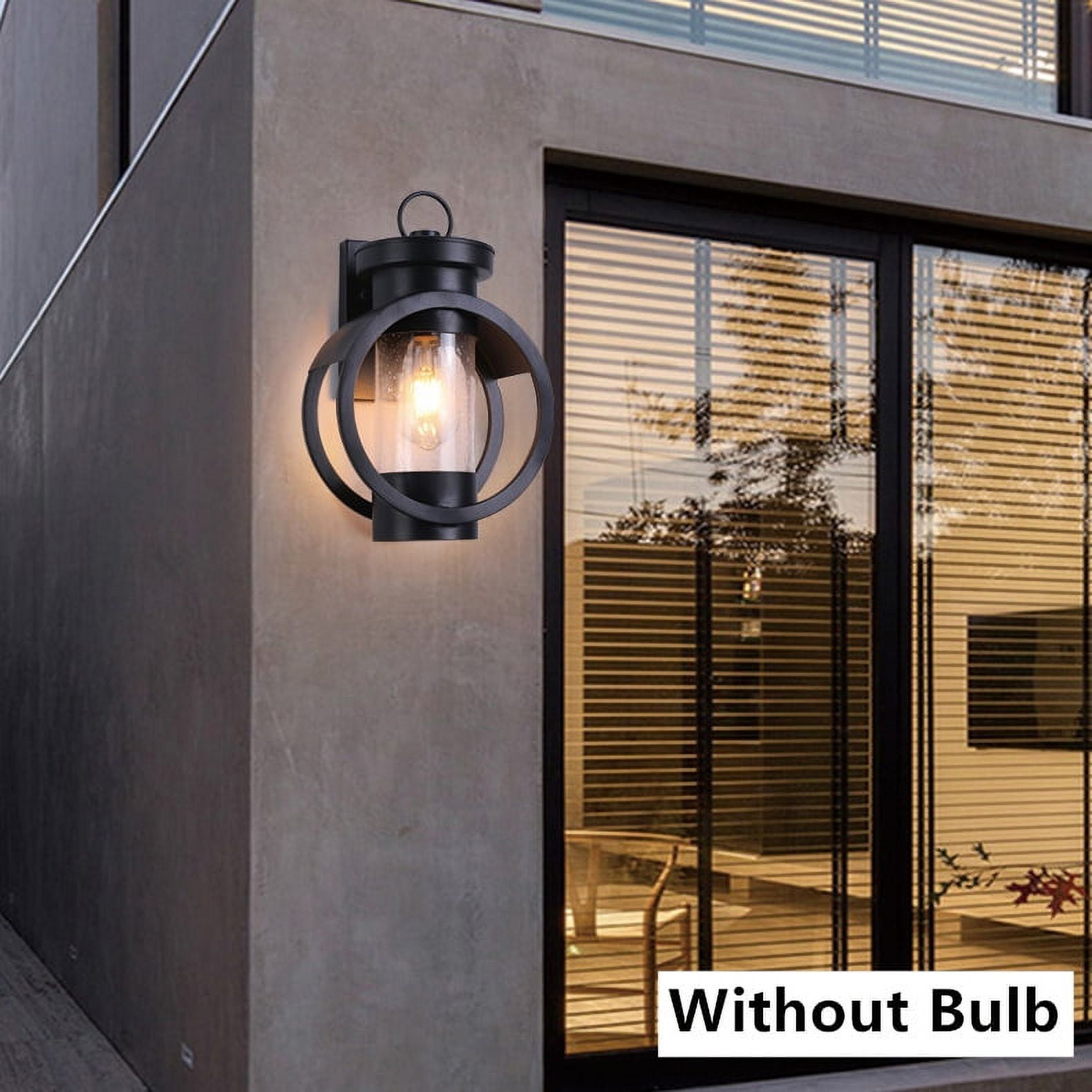 Rustic Exterior Wall Lantern Light Fixture Sconce Metal Shade Outdoor ...