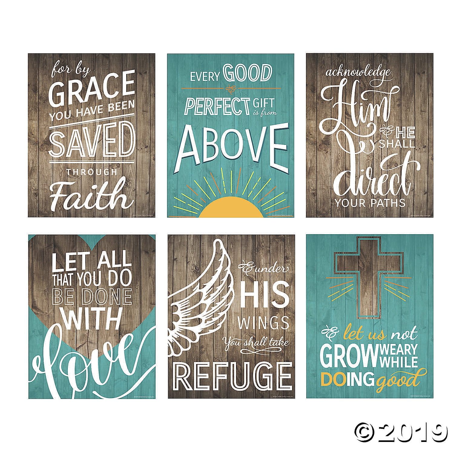 Rustic Faith Poster Set - Educational - 6 Pieces - Walmart.com