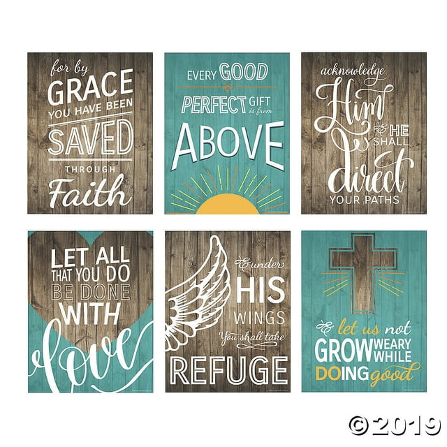 Rustic Faith Poster Set - Educational - 6 Pieces - Walmart.com
