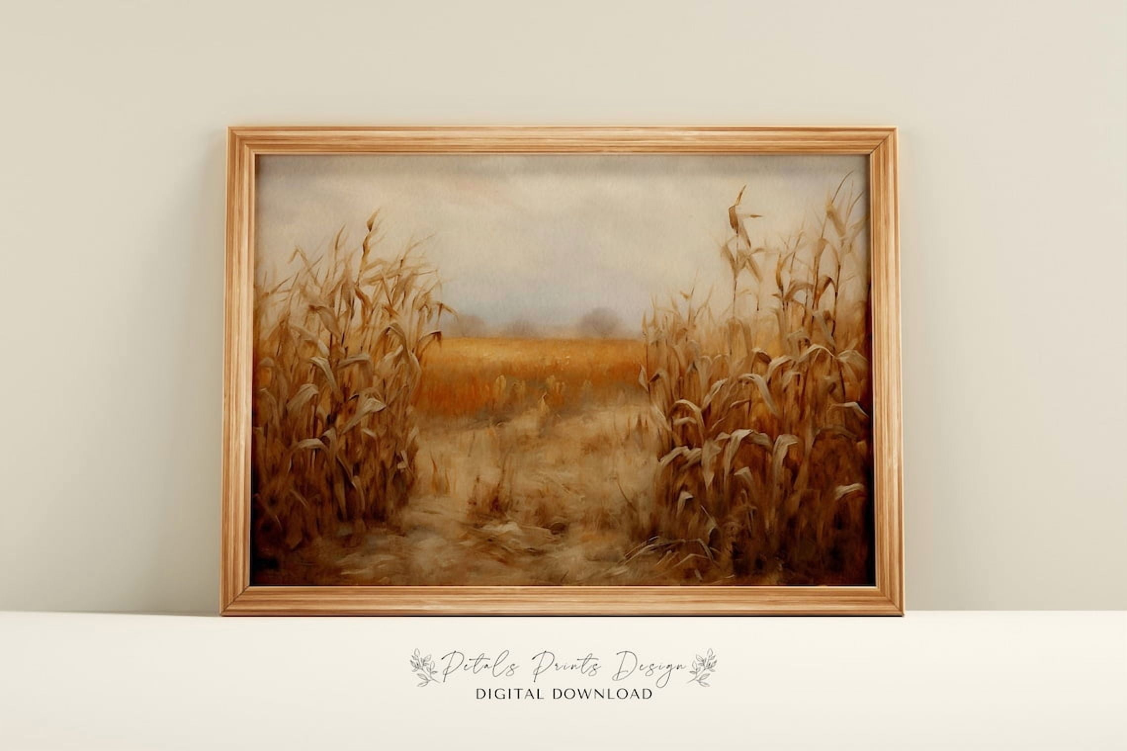 Rustic Fall Corn Field Still Life Home Decor UNFRAMED Poster, Wall Art ...