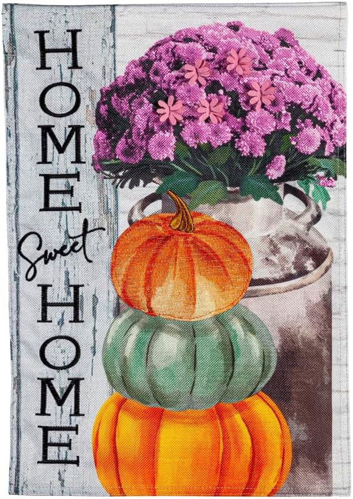 Rustic Fall Greetings Garden Flag, Welcome Fall Garden Flags Double ...