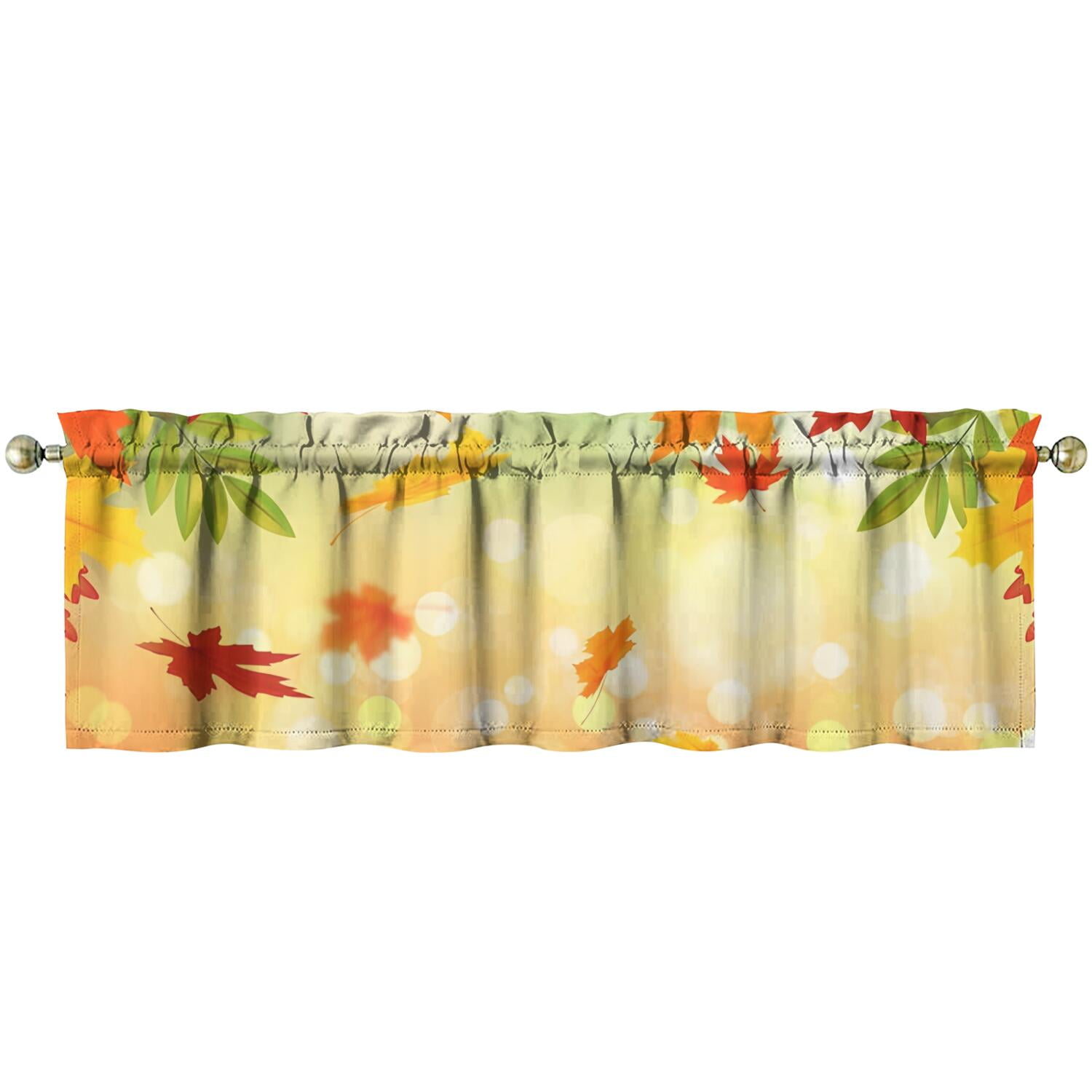 Rustic Fall Valance Curtain - Autumn Harvest Theme with Pumpkin and ...