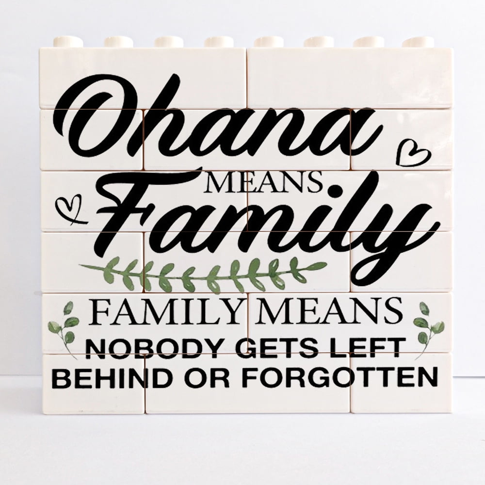 Rustic Family Building Bricks Blocks Puzzles Desk Decor Family Means ...