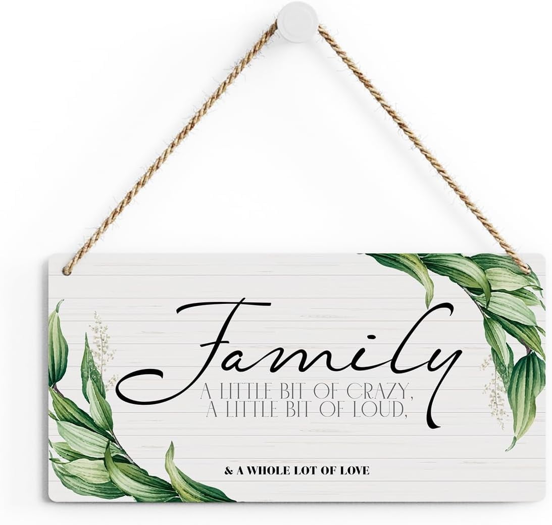 Rustic Family Quote Wood Decor Sign, Family a Little Bit of Crazy ...