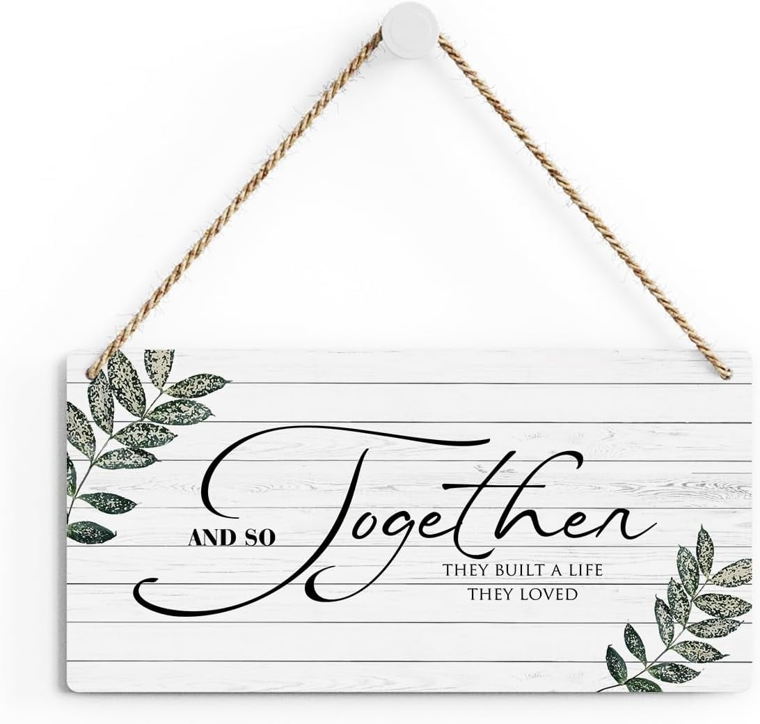 Rustic Family Quote Wood Decor Sign, and So Together They Built a Life ...